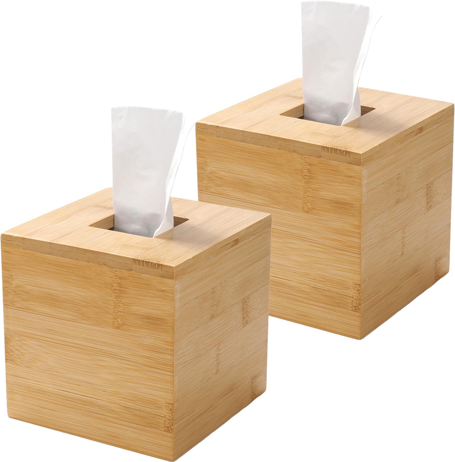 Amazon.com: Tissue Box Cover, Square Tissue Box Holder, Bamboo Facial ...