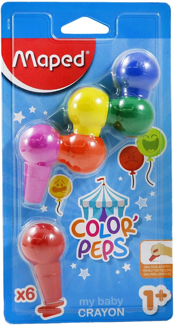 Maped Color'Peps My First Jumbo Wax Crayons, Pack of 12 Colours, Art ...