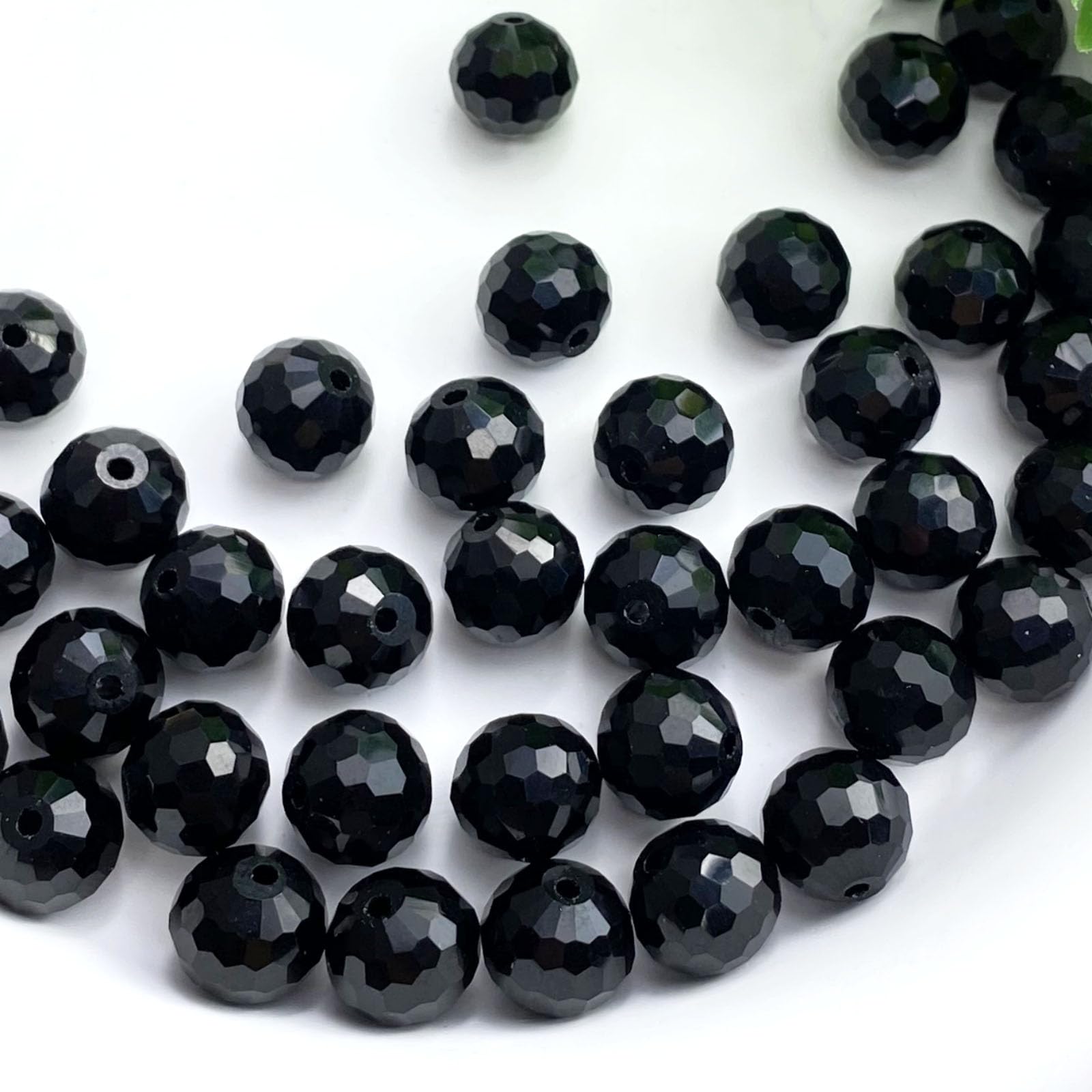 Amazon.com: Jmassyang 70 Pieces 8mm Round Crystal Glass Beads Faceted ...