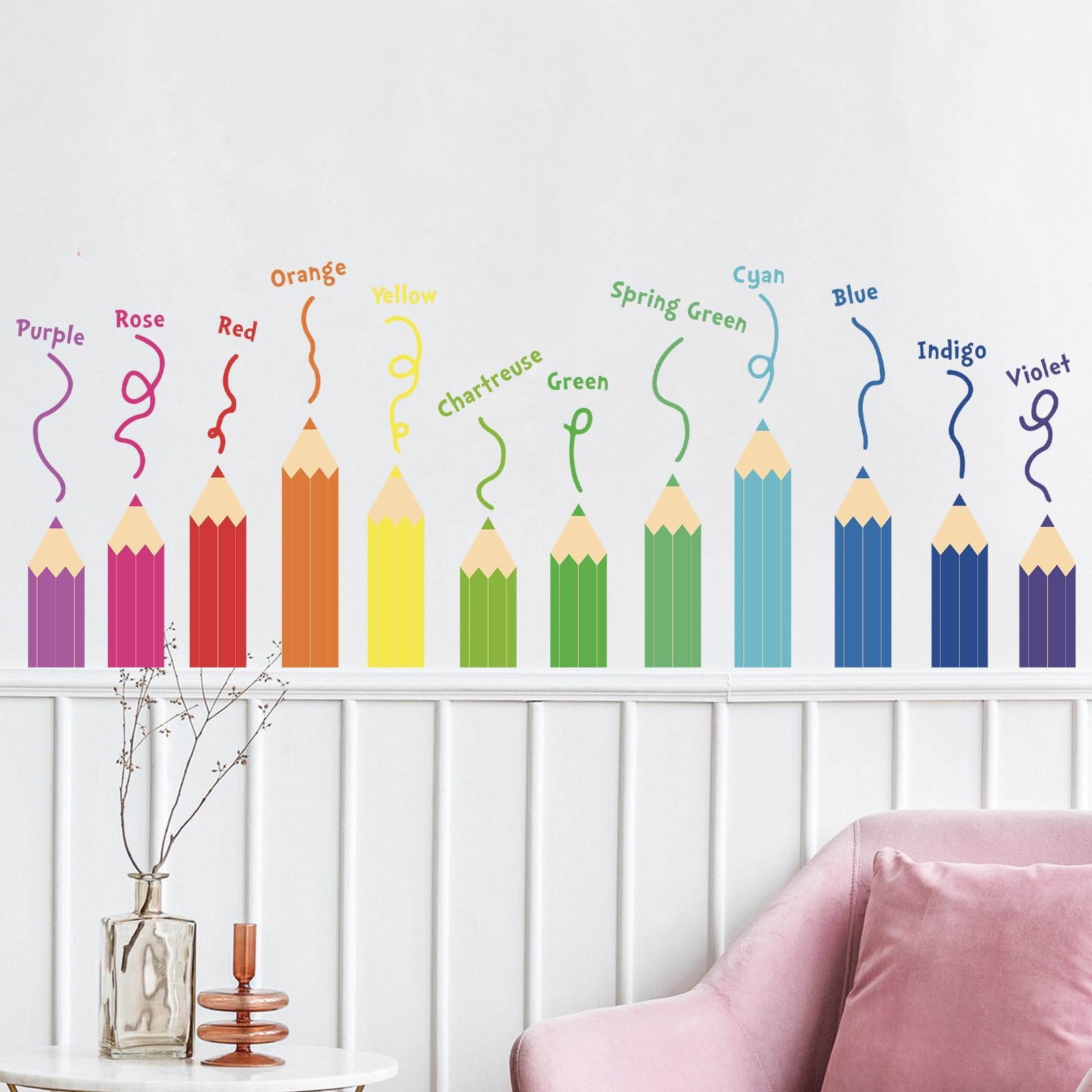 Amazon.com: Color Wall Decals for Kids Room Educational Nursery Wall ...