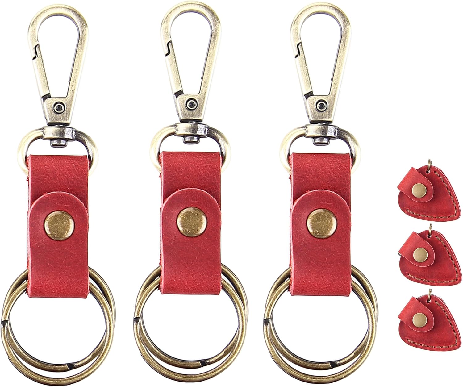 Amazon.com: Fasjosma Key Chain with Key ring,Handmade Leather Key fob ...