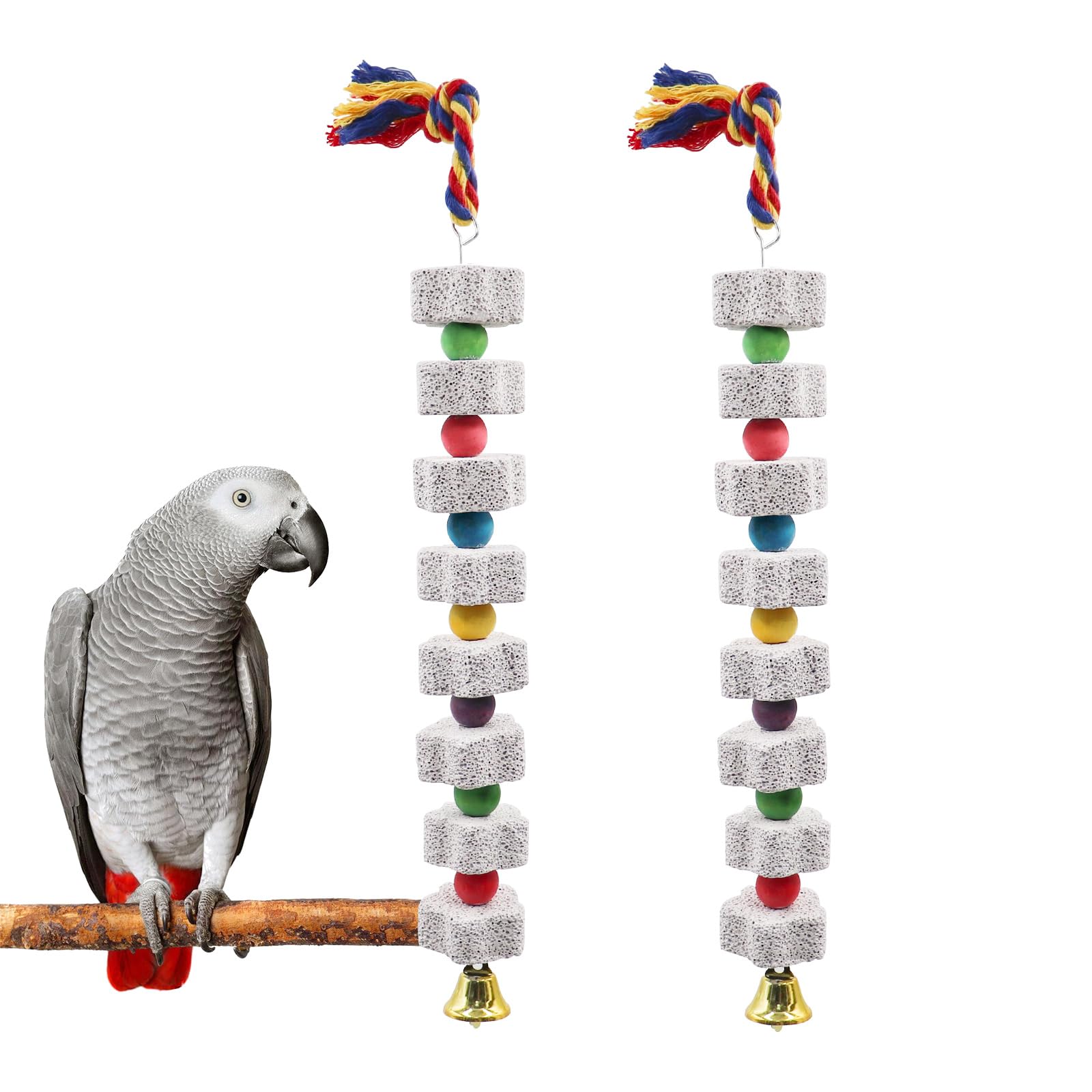 Amazon.com : 2 Pack Mineral Block Chew Toys for Birds, Parrot Toys with ...