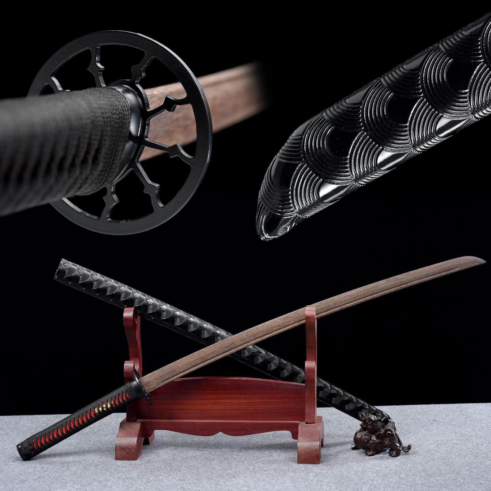 Buy Bokken Katana Samurai s/102.5cm Waves Samurai ,handmade Bokken,iron ...
