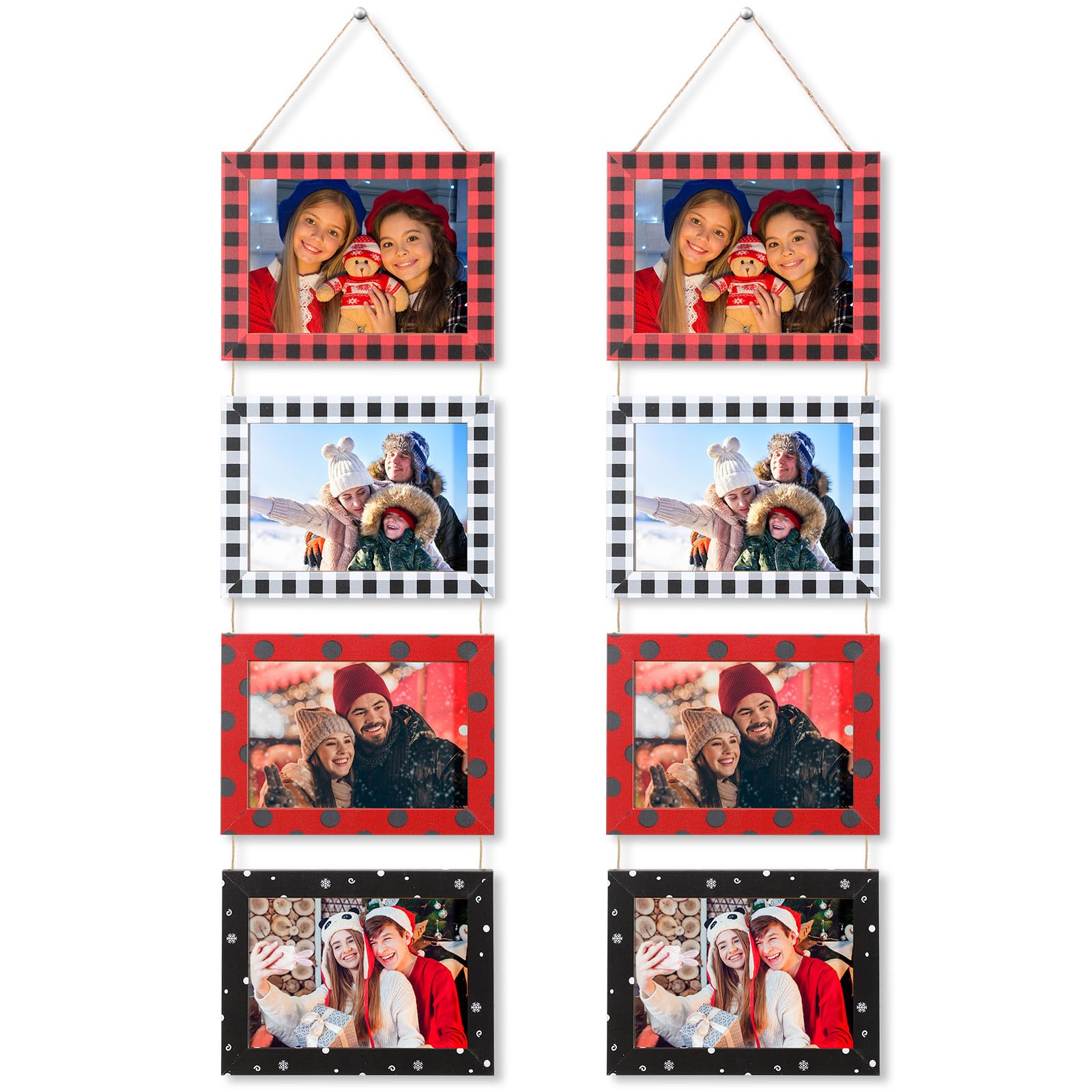Amazon.com - Qunclay 5x7 Christmas Hanging Picture Frames Wall Decor 4 ...