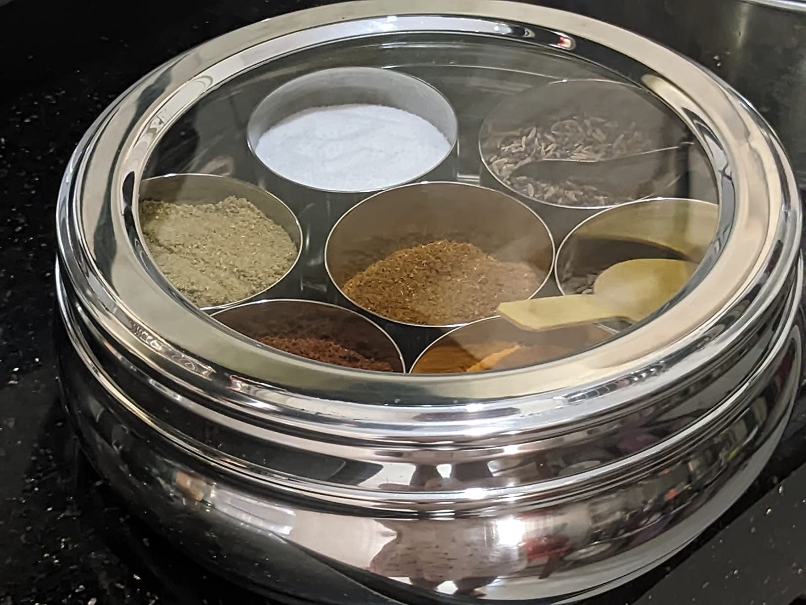 Buy Kutumb Stainless Steel Airtight Glass Masala Dabba/Spice Box/Dry ...