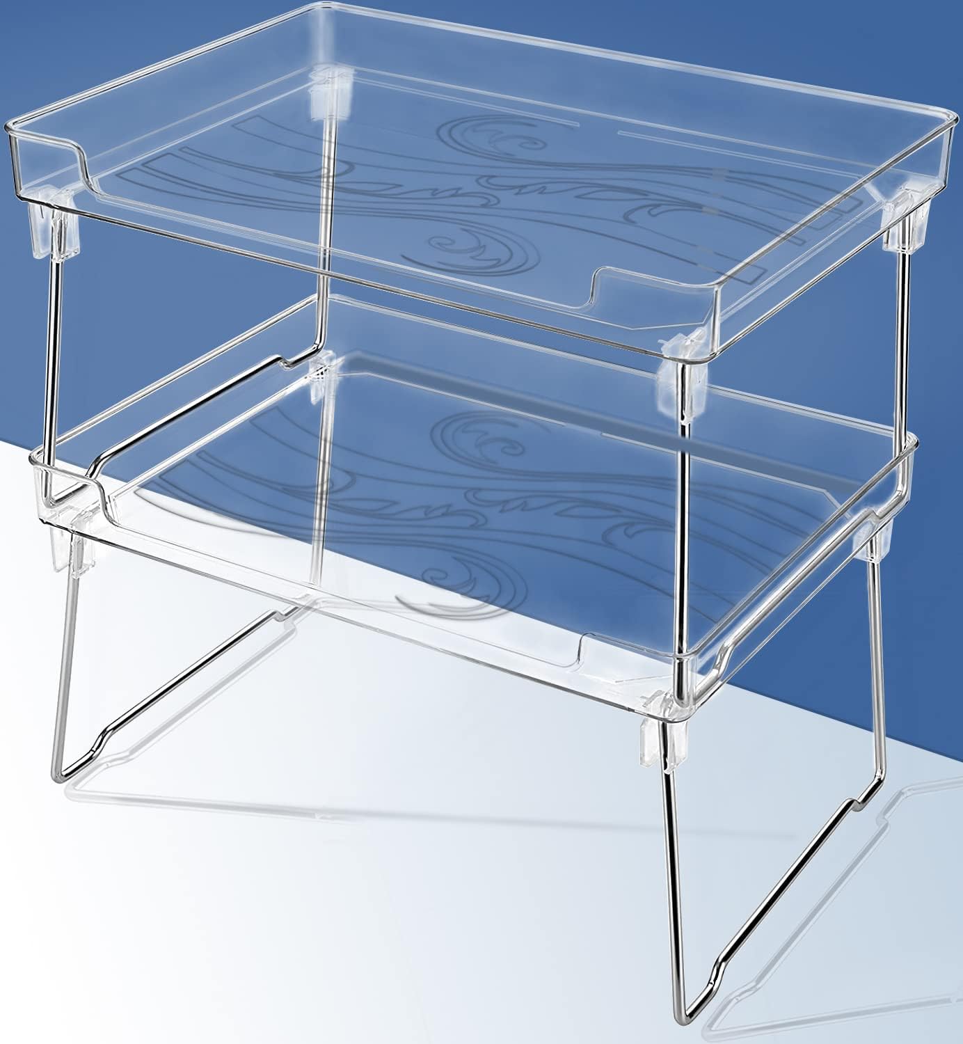 Amazon.com: Masirs Clear Stackable Shelf, Easily Organize Your Kitchen ...