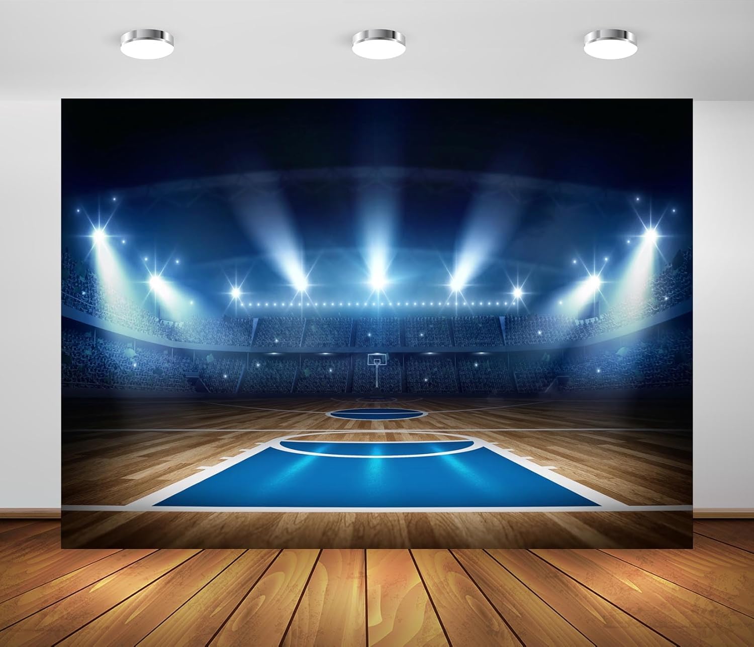 Amazon.com : BELECO 15x8ft Fabric Basketball Court Backdrop Basketball ...