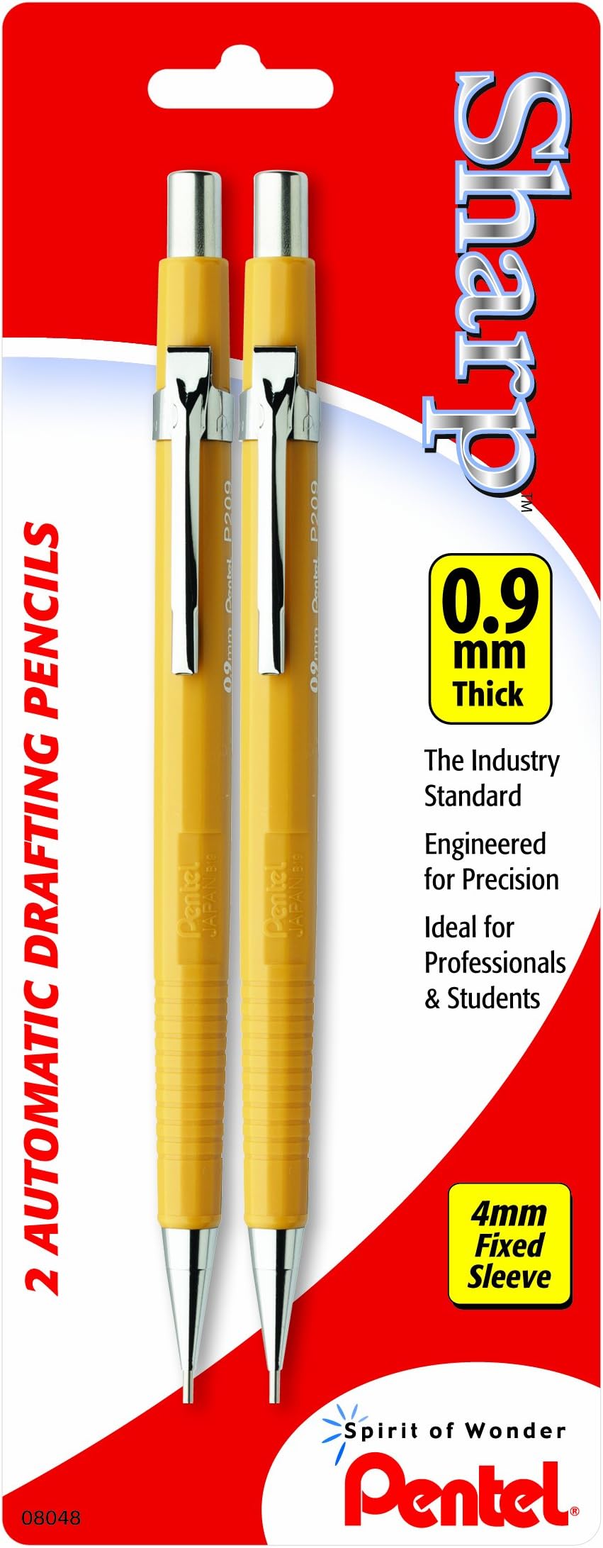 Amazon.com : Pentel® Sharp™ Automatic Drafting Pencils, 0.9 mm, Black, Pack Of 2 : Mechanical ...