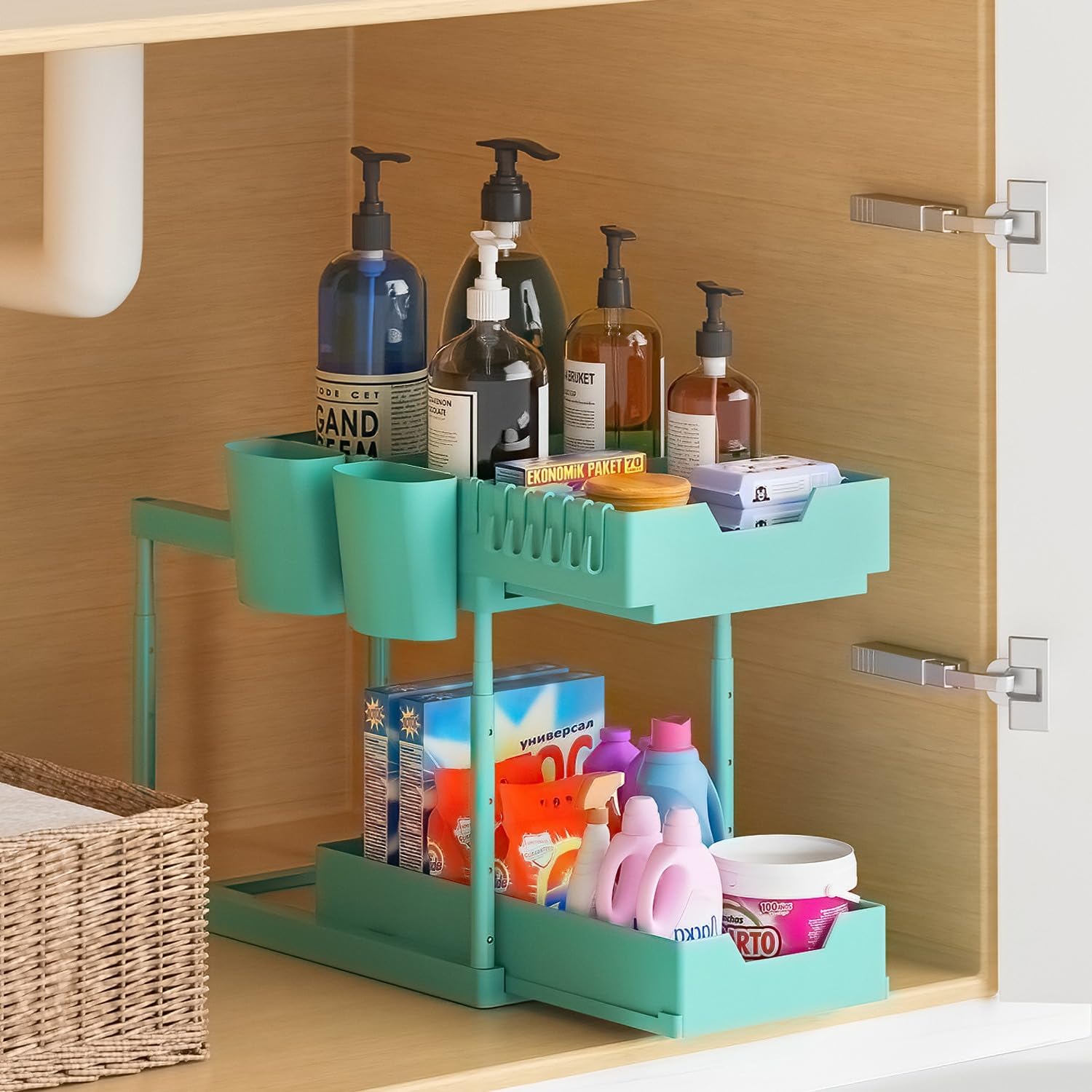 Amazon.com - Mehveen Upgraded Double Sliding Under-Sink Storage ...