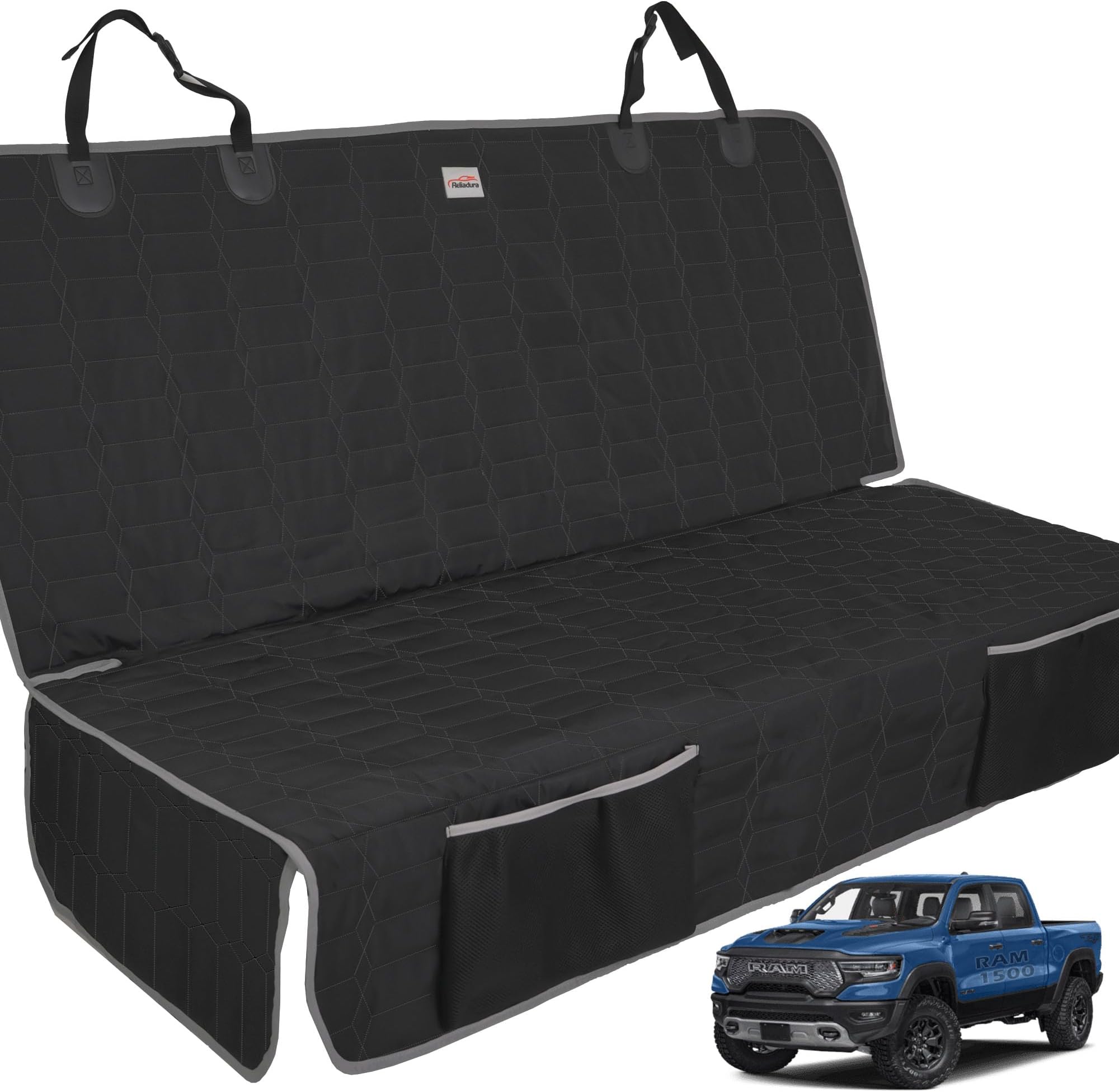 Amazon.com: Reliadura Dog Car Seat Cover for Back Seat,Washable Bench ...