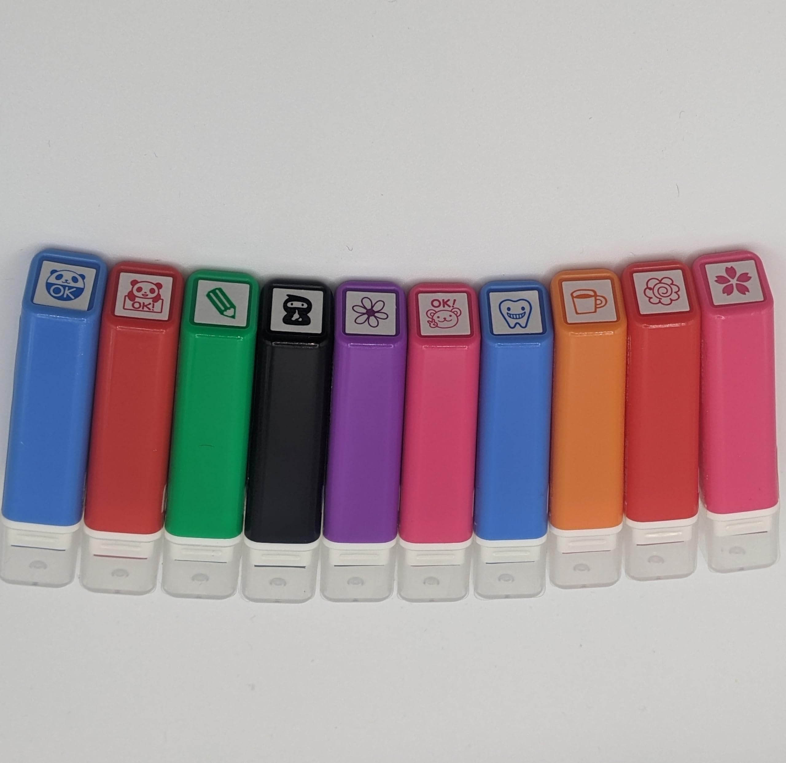 Amazon.com: Pre Inked Stamps, Assorted Colors, Set of 10 (1) : Office ...