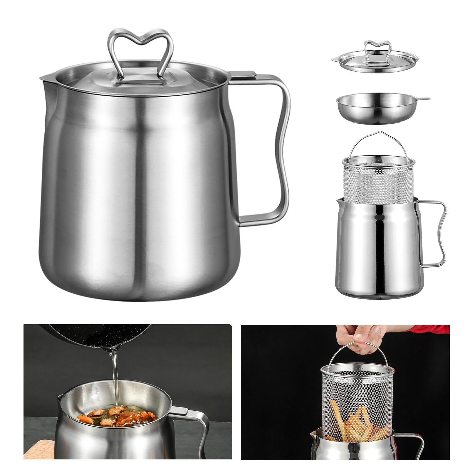 304 Stainless Steel Oil Filter Pot, 2L Large Capacity Versatile Oil ...
