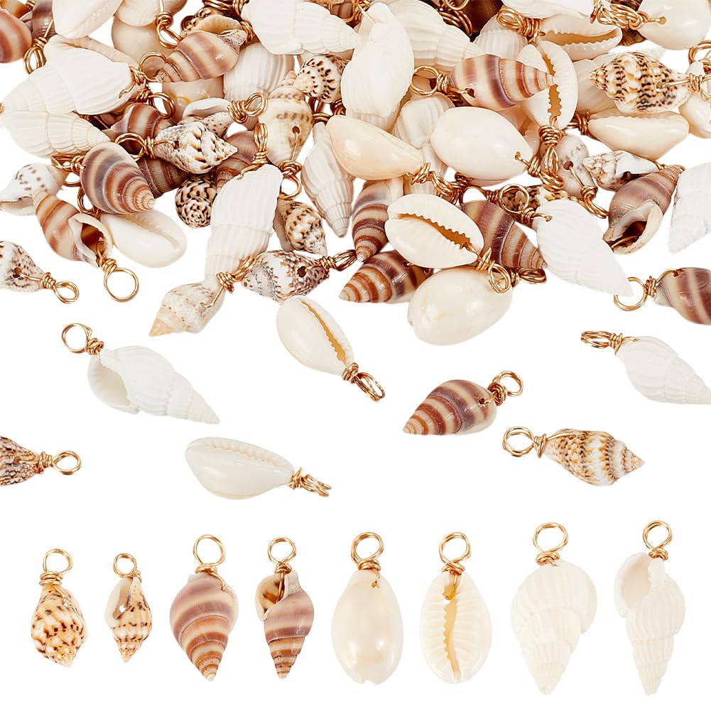 Amazon.com: PH PandaHall 100pcs 4 Styles Natural Shell Pendants ...