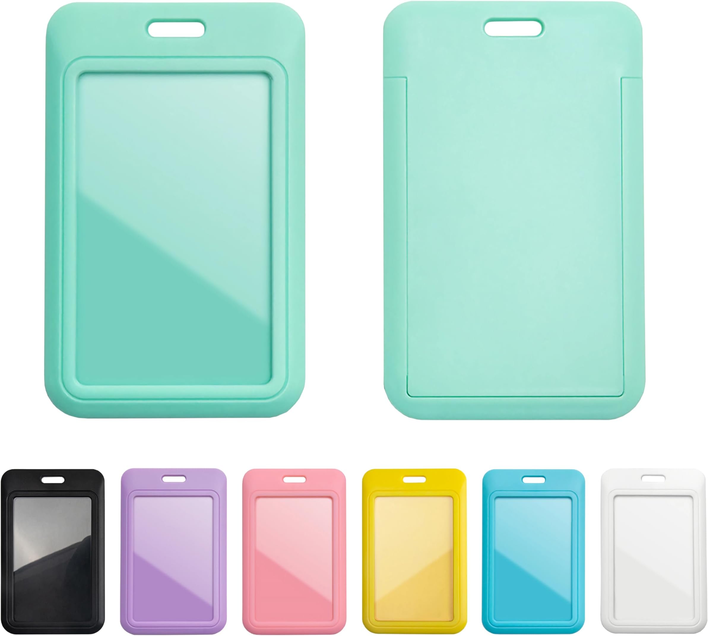 Amazon.com : 2 Pack Sliding ID Badge Holder Hard Plastic Work Badge ...