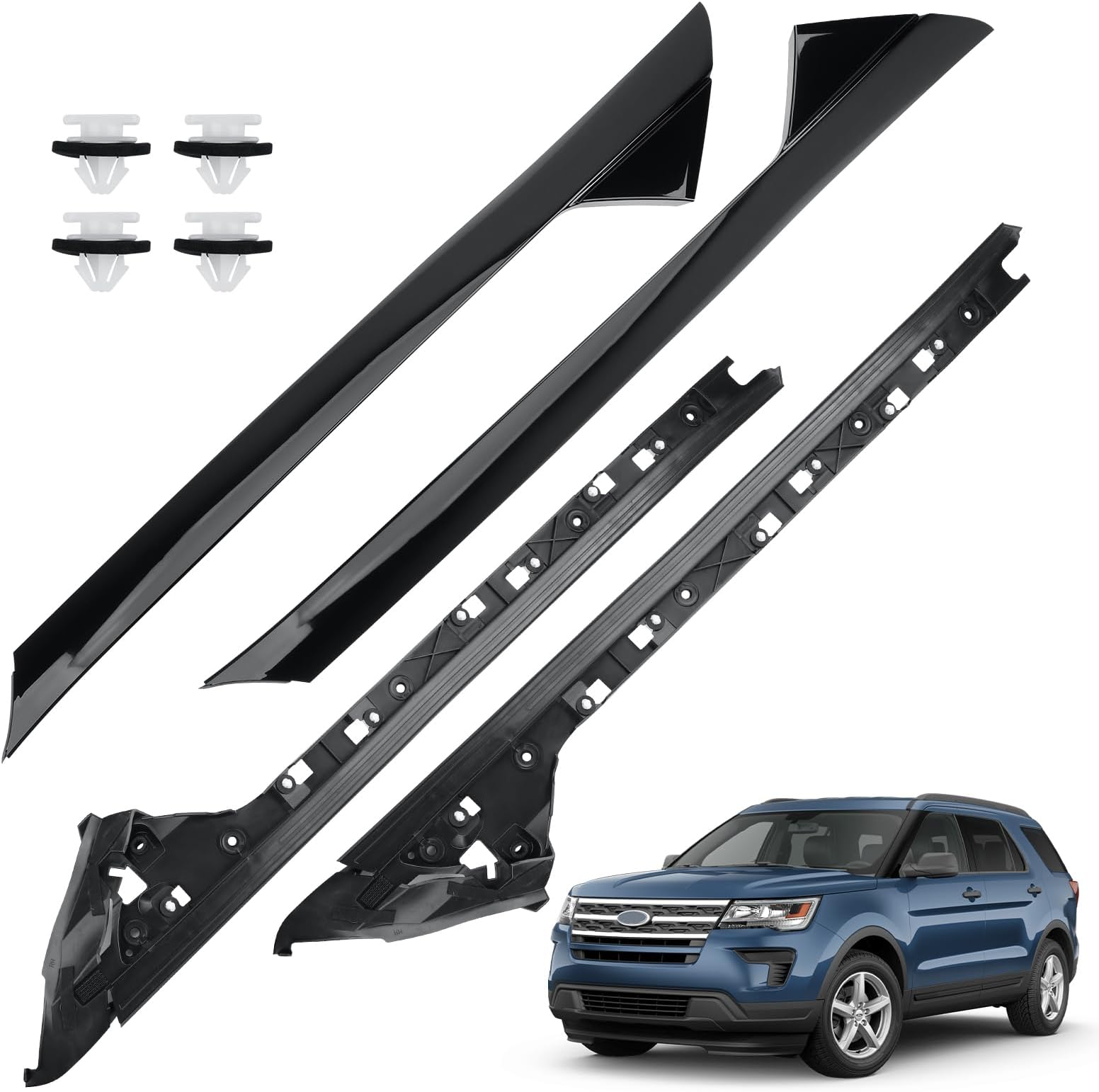 Amazon.com: 4 PCS Windshield A-Pillar Trim Molding Set Compatible with ...