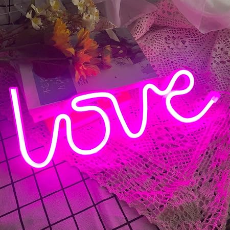 Amazon.com: MorTime LOVE LED Neon Light Sign for Party Supplies, Girls ...