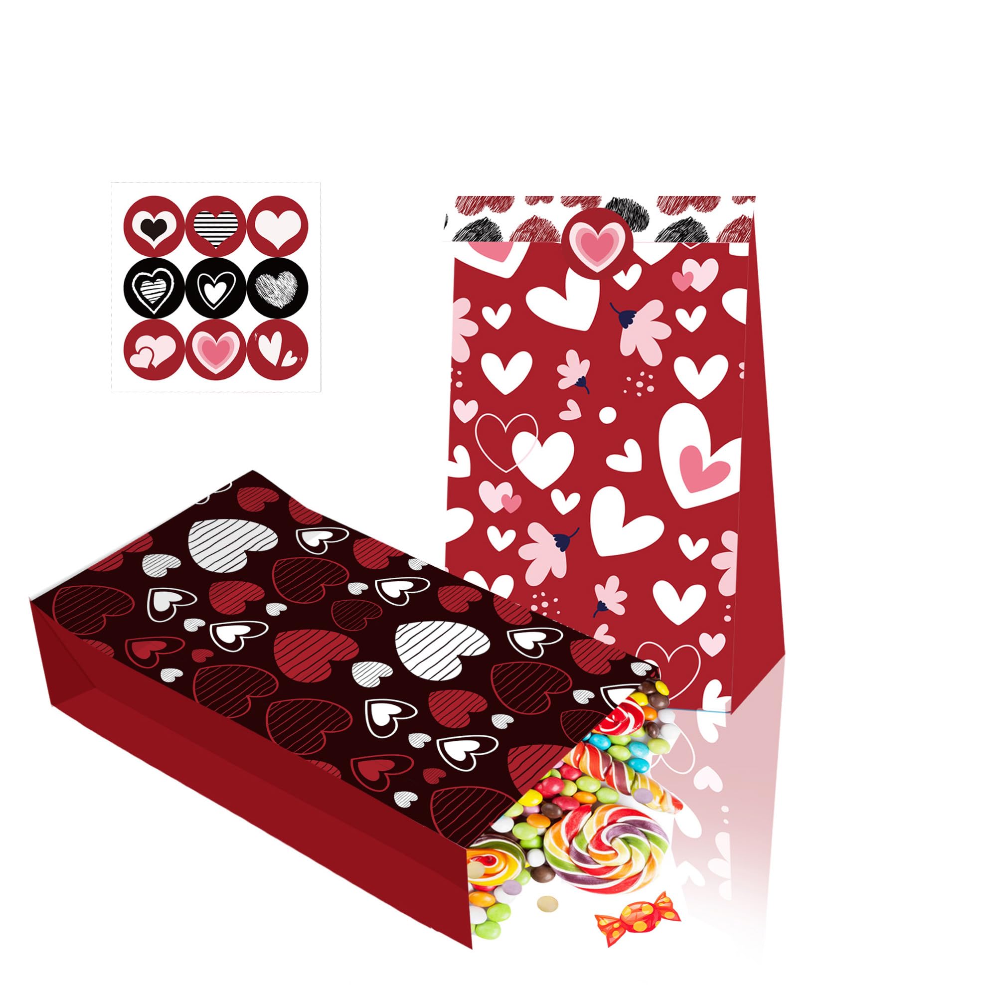 Amazon.com: JANEMO 6PCS Gift Boxes,Red Party Treat Boxes,Candy Boxes ...