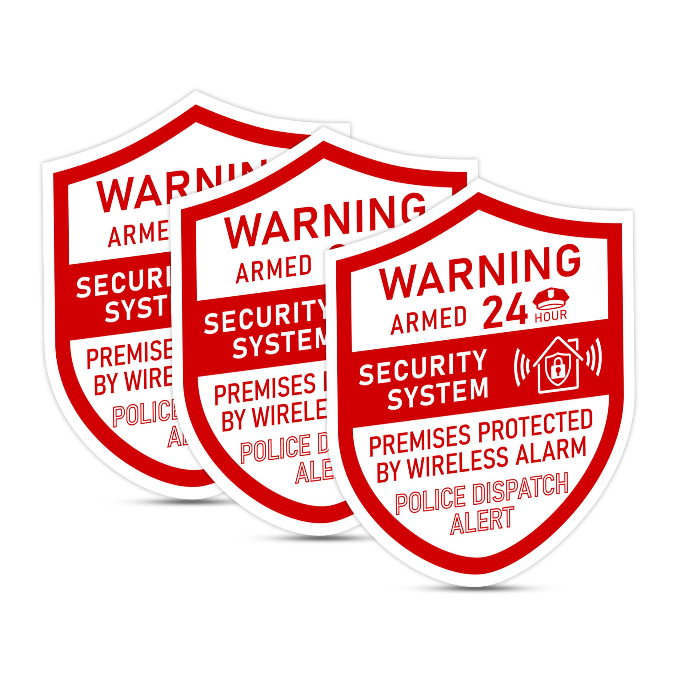 Amazon.com: 3PCS Security Alarm System Sign for Home，Self-Adhesive ...