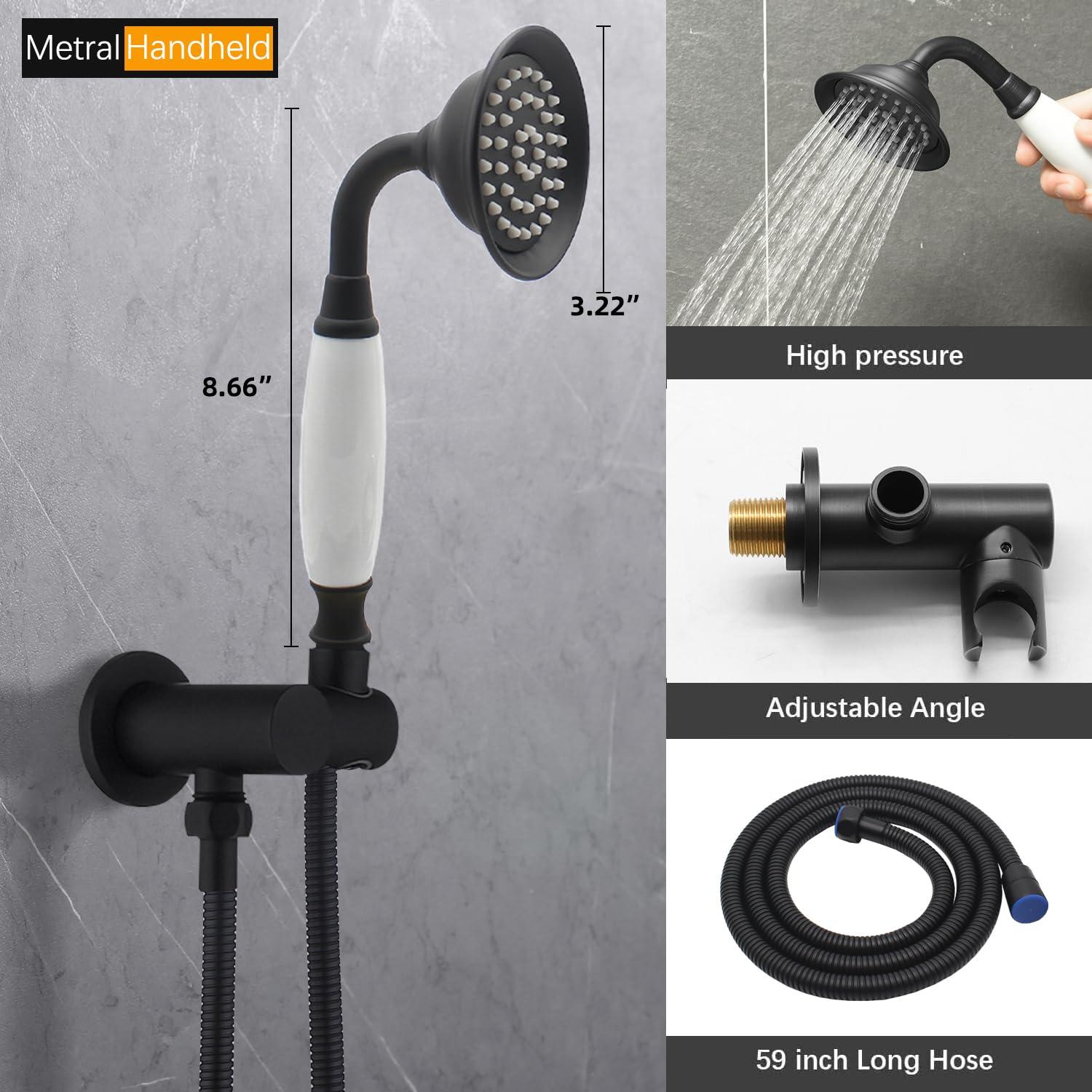 ZYGOLVQ Antique Shower System with Body Jets - 9" Wall Mounted Rainfall ...