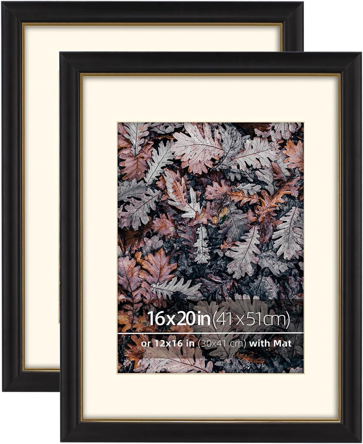 Amazon.com - Eitida16x20 in 2 Pack Wood Black Gold Trim 2 Tone Vintage ...