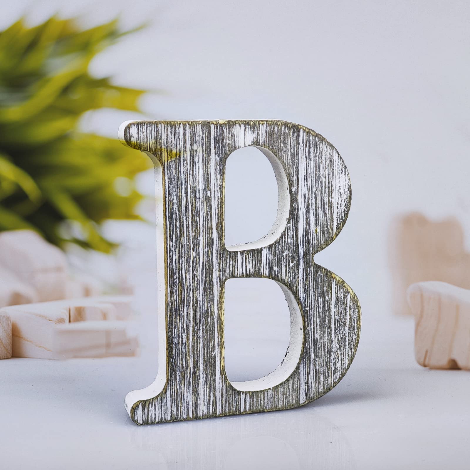 Amazon.com: WOODOUNAI 4 Inch Wood Letters Unfinished Rustic Wood ...