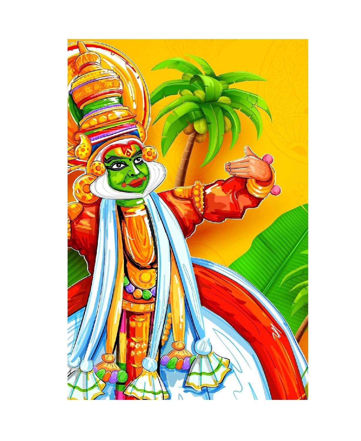 SIGN EVER Traditional Kerala Kathakali Art Wall Poster Home Bedroom ...
