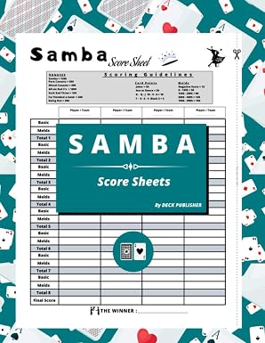 Samba Score Sheet: 100 Scorekeeping to Easily Keep Track of All scores ...