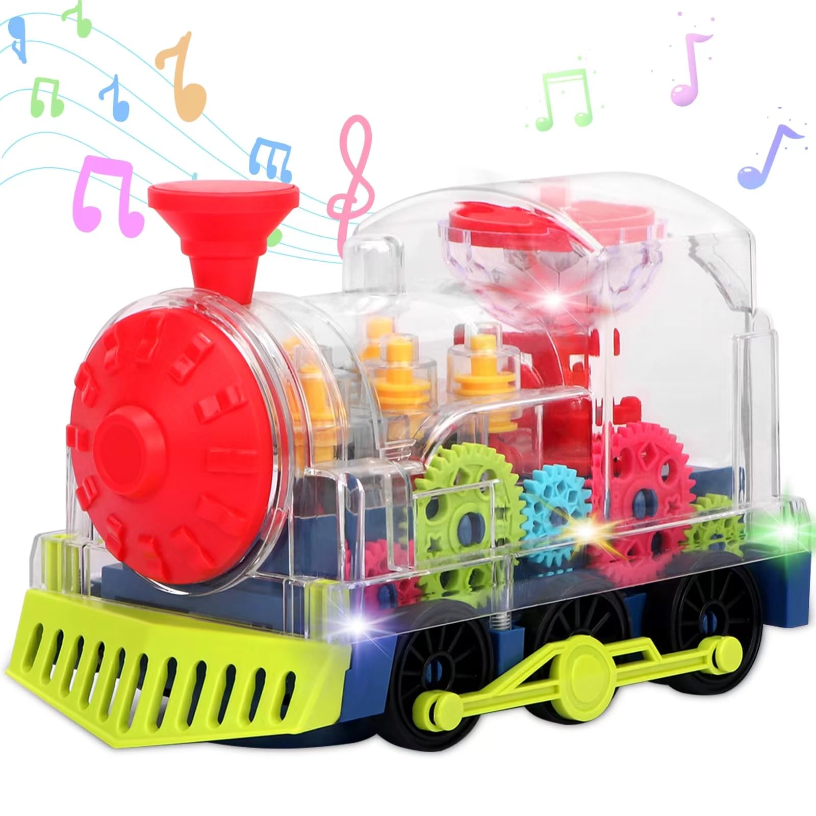 Niteris Gear Train Toy, Transparent Electric Kids Gear Train with ...