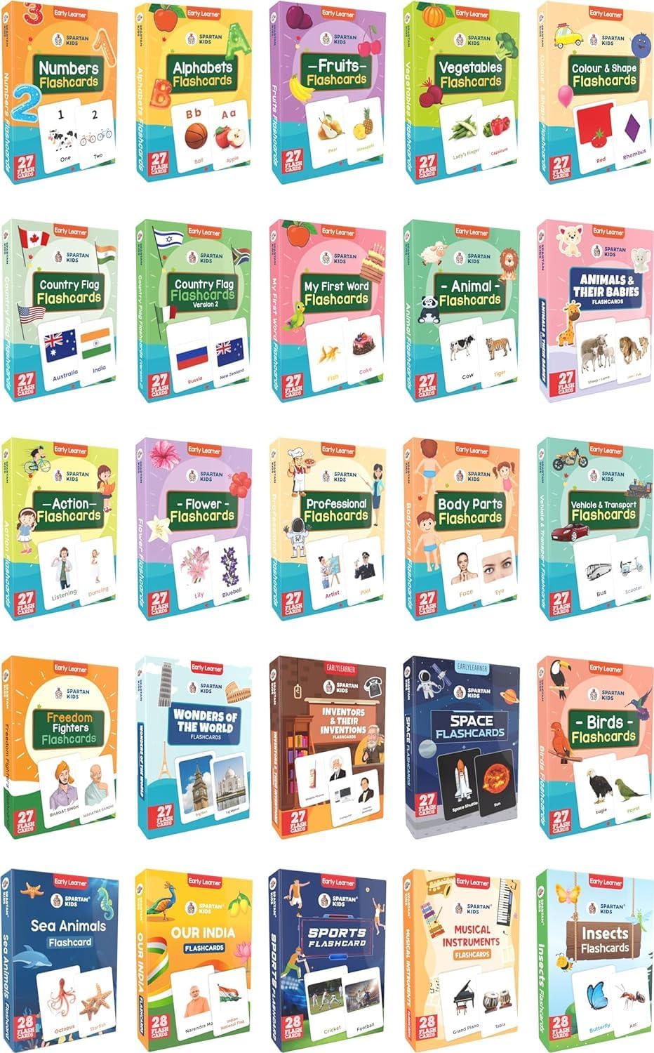 Buy SPARTAN KIDS® Flash Cards for Kids Early Learning (Set of 25 ...