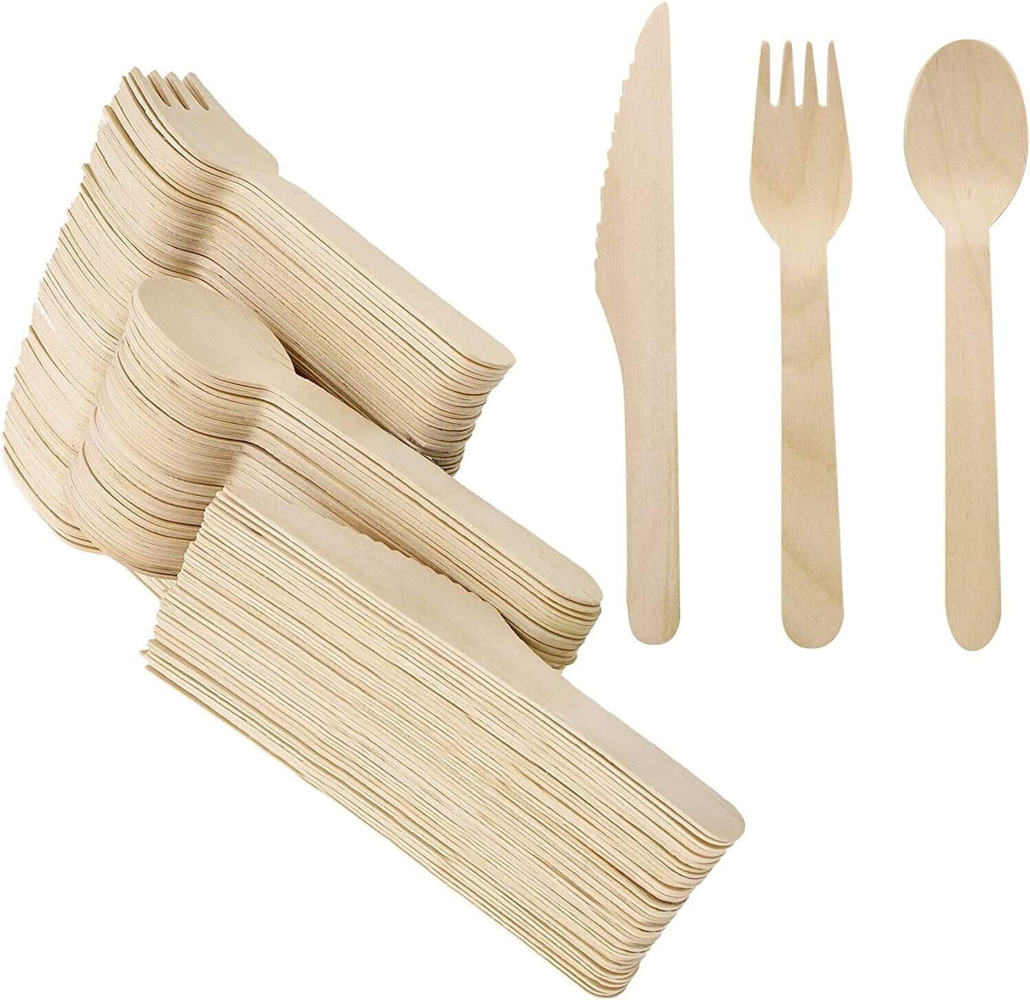 Eco-Friendly Wooden Disposable Cutlery - Biodegradable Utensils for ...