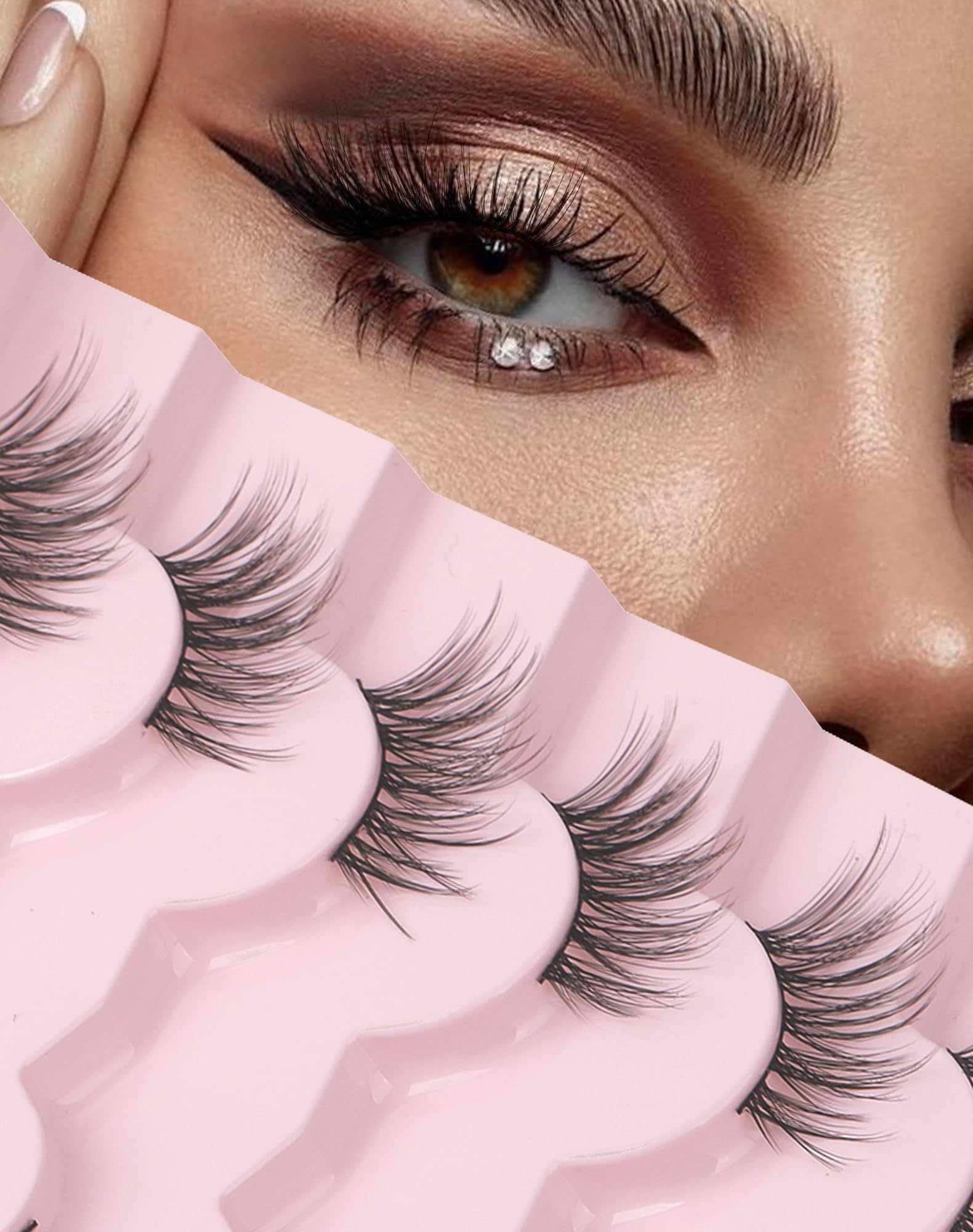 Amazon.com: Half Lashes Natural Half Eyelashes Cat Eye Corner Lashes ...