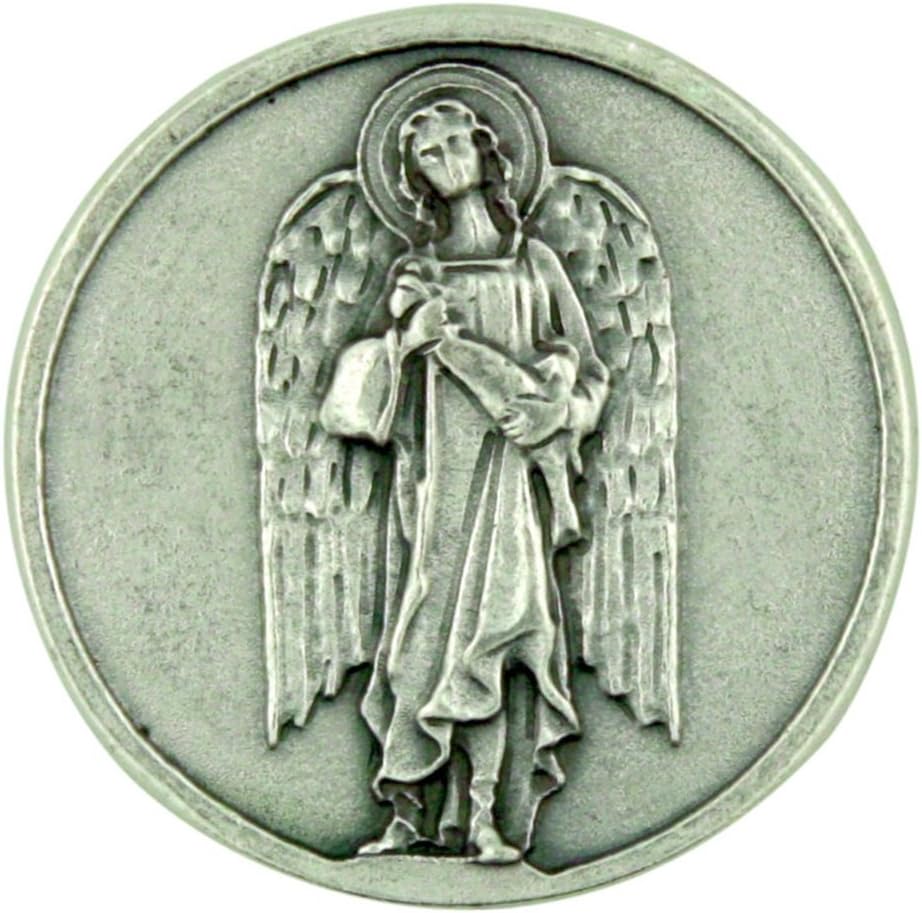 Amazon.com: Archangel Saint St Raphael Silver Tone Pocket Token with ...