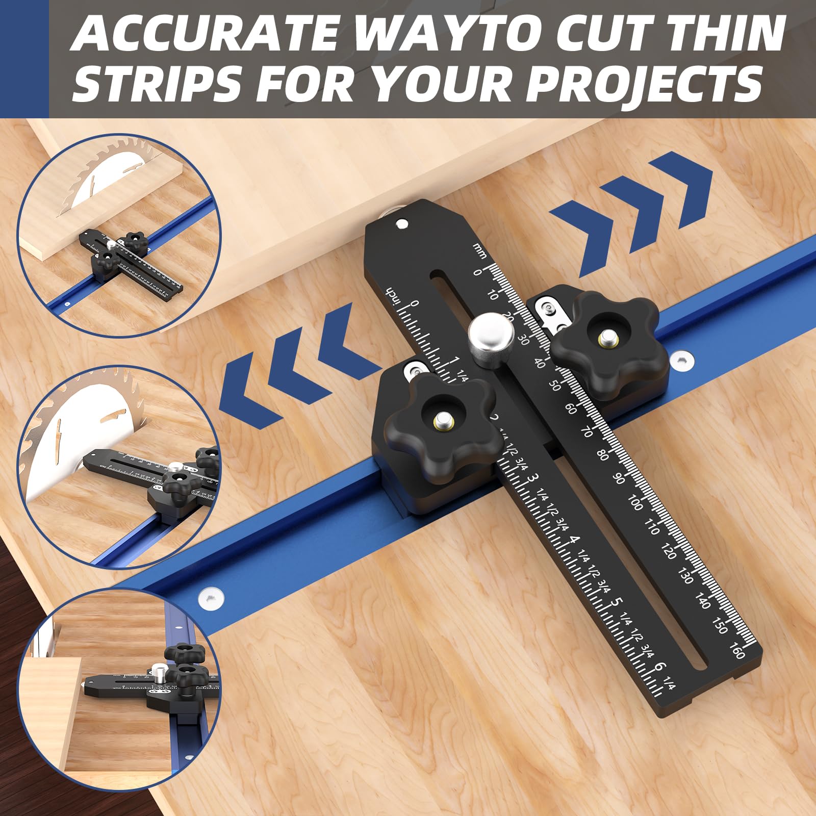 Snapklik.com : HFM Thin Rip Table Saw Jig Guide For Making Repetitive ...