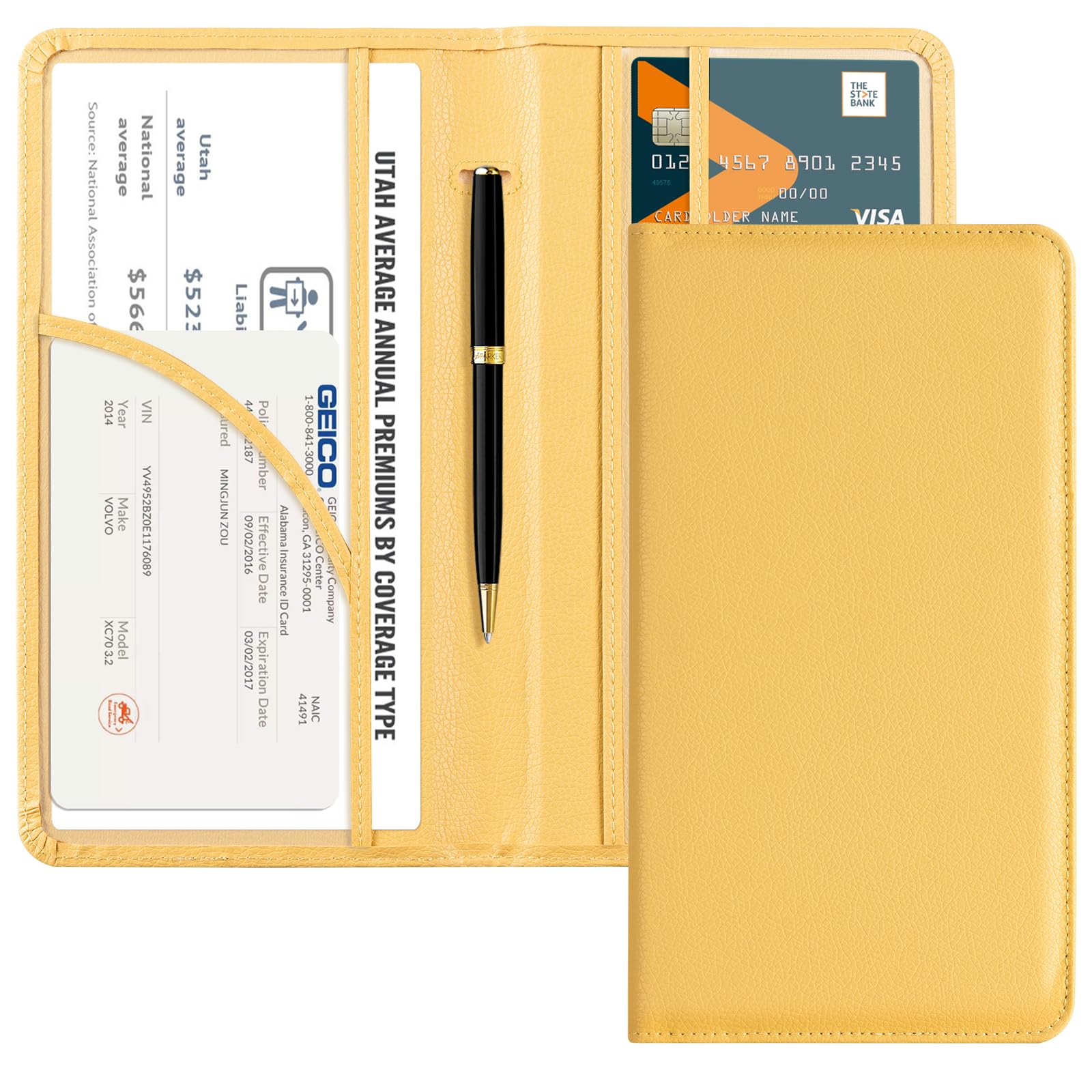 Amazon.com: CoBak Car Registration and Insurance Holder - Vehicle Glove ...