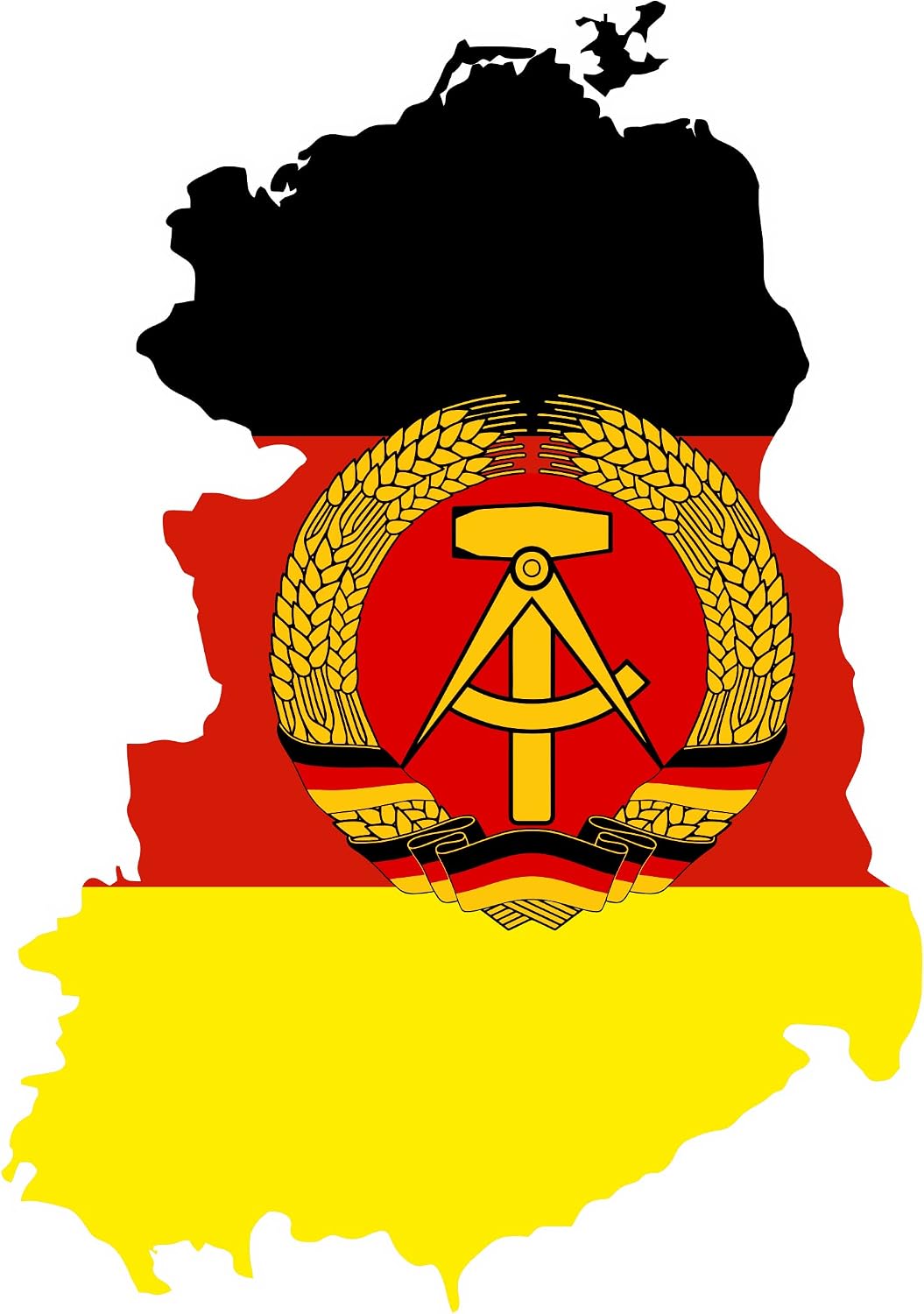 DDR Ost-DeutschlandFlagge + Wappen Set Aufkleber Karte Sticker-Bogen ...
