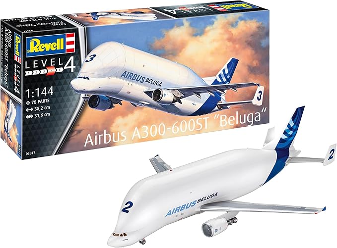 Amazon.com: Revell 03817 Airbus A300-600ST Beluga 1:144 Scale Unbuilt ...