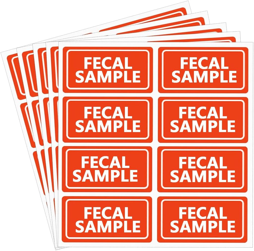Amazon.com: Fecal Sample Stickers,2x1 inch Fluorescent Stickers with ...