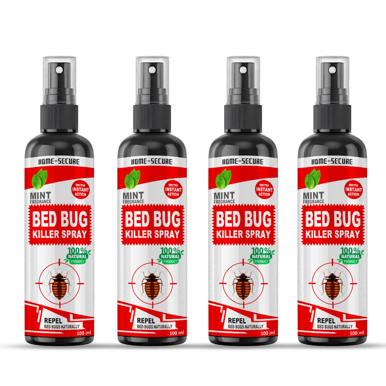 Home-Secure Bed Bug Killer Spray-100ml Natural Bed Bug Repellent Mint ...