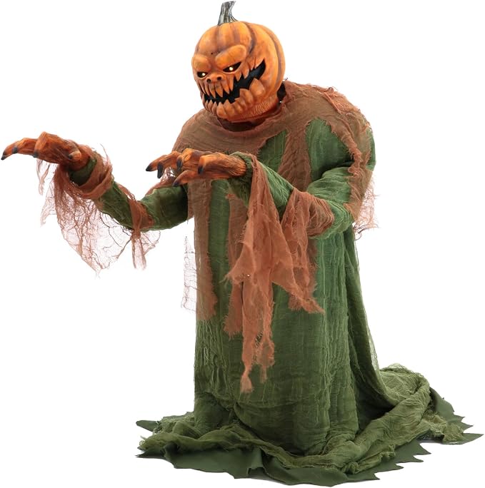 Amazon.com: Haunted Hill Farm Motion-Activated Jack O' Lunger by Tekky ...