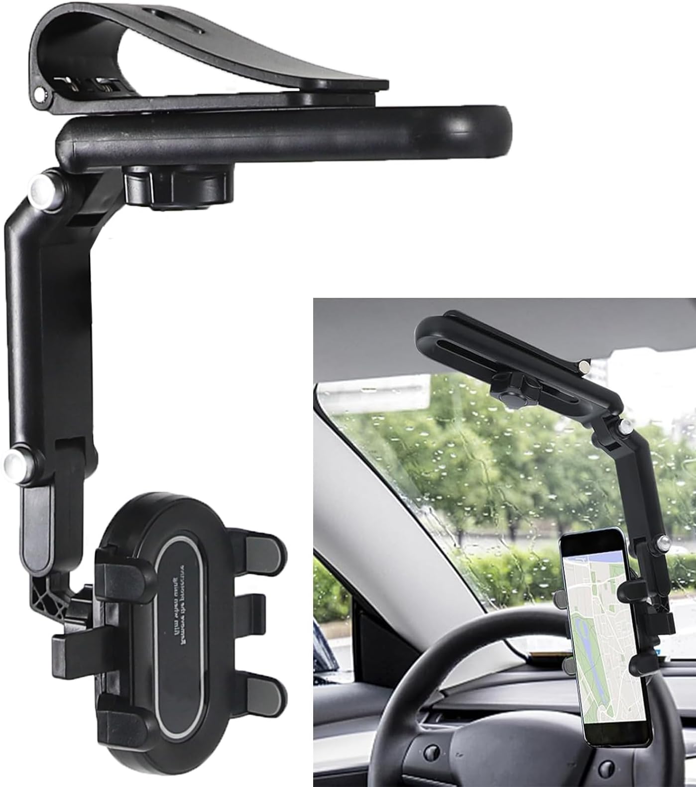 Amazon.com: Hbxdeco Sun Visor Car Phone Holder, 360° Rotatable ...