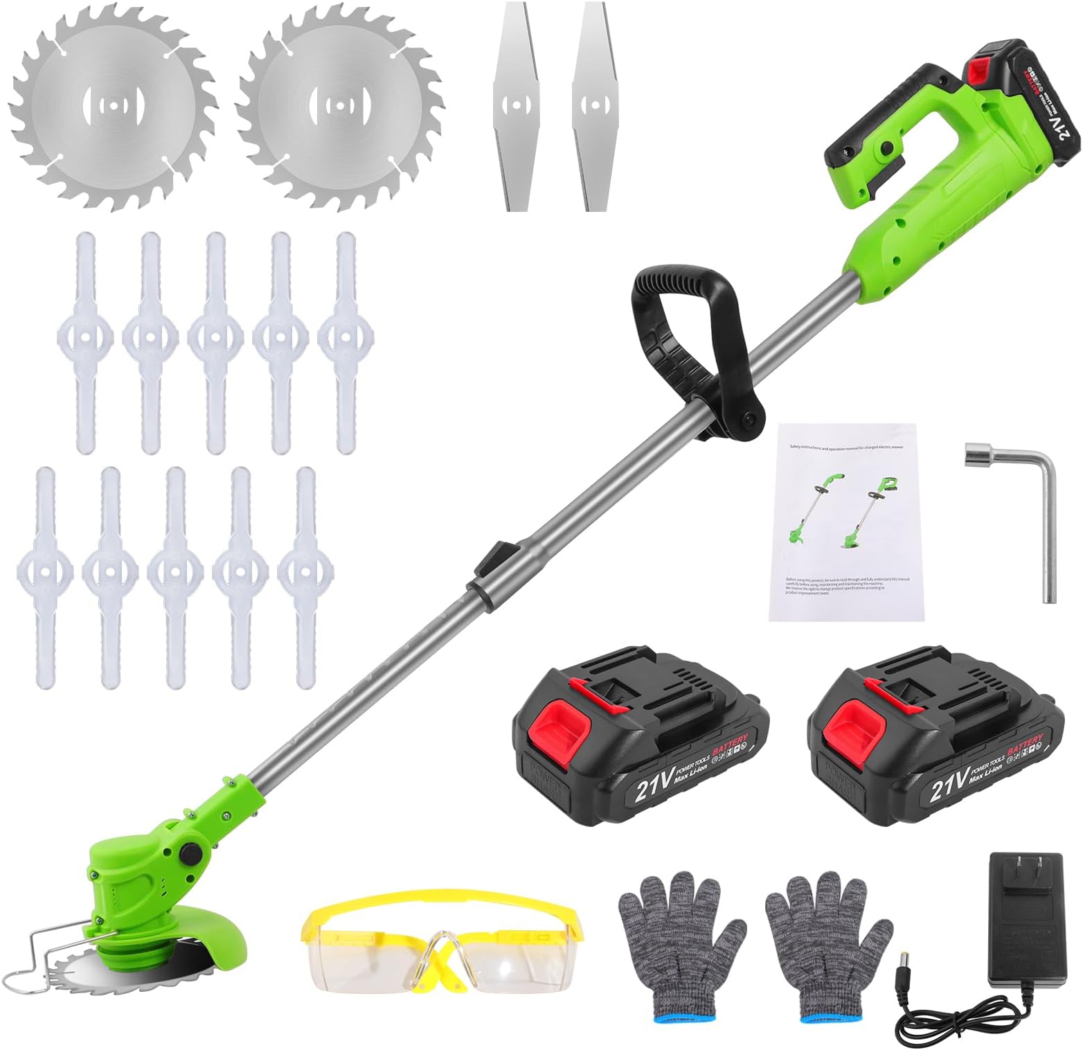 Amazon.com : 20V Cordless String Trimmer,12'' Electric Weed Wacker ...