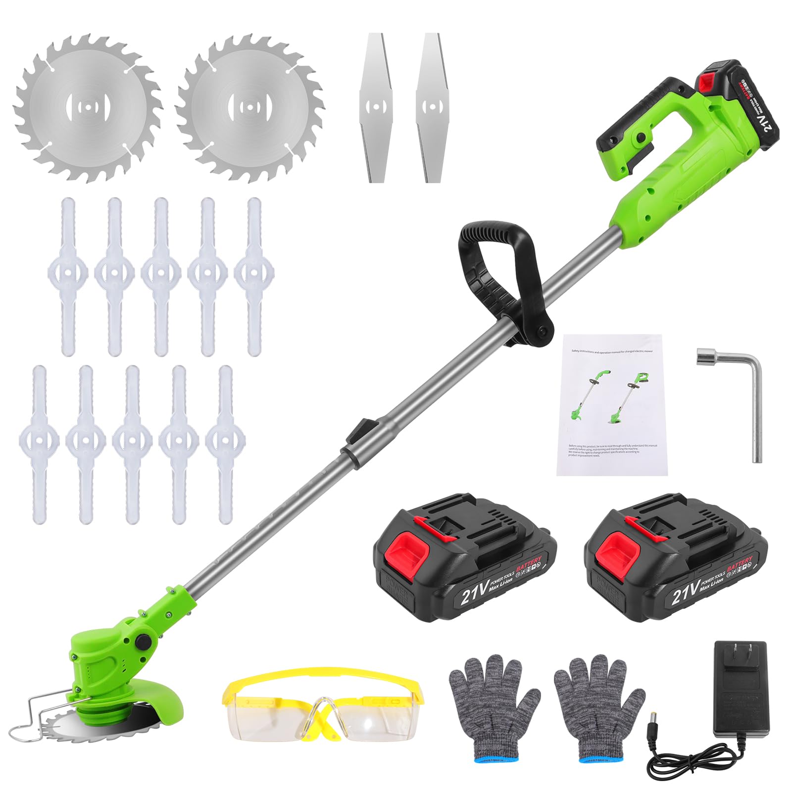 Amazon.com : 20V Cordless String Trimmer,12'' Electric Weed Wacker ...