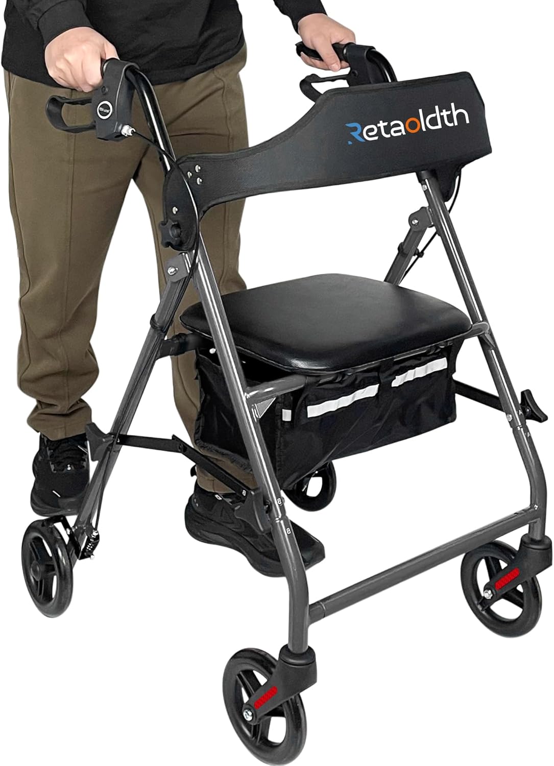 Amazon.com: Foldable Rollator Walker with Seat for Seniors, Easy ...
