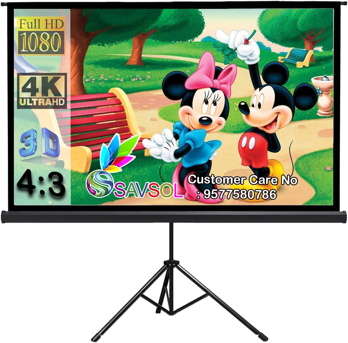 SAVSOL Map Type Projector Screen, 6 ft (W) x 4 ft (H) - 84" Inch ...