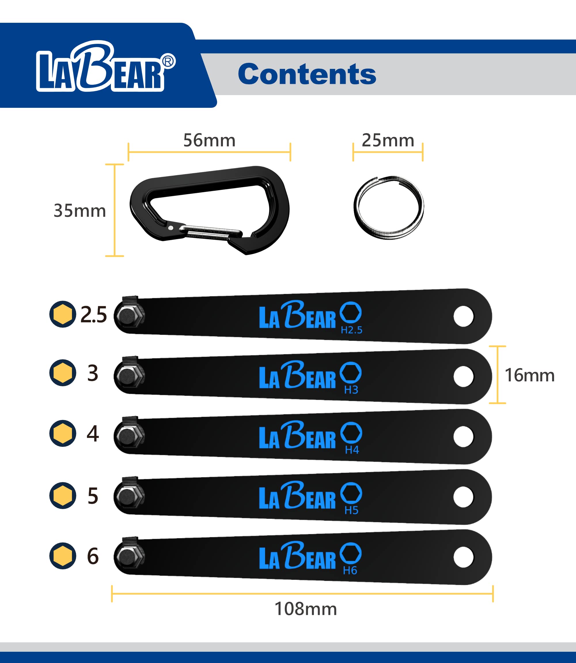 Snapklik.com : LABEAR - Metric HEX Ultra Low Profile Offset Screwdriver Set 5 Piece