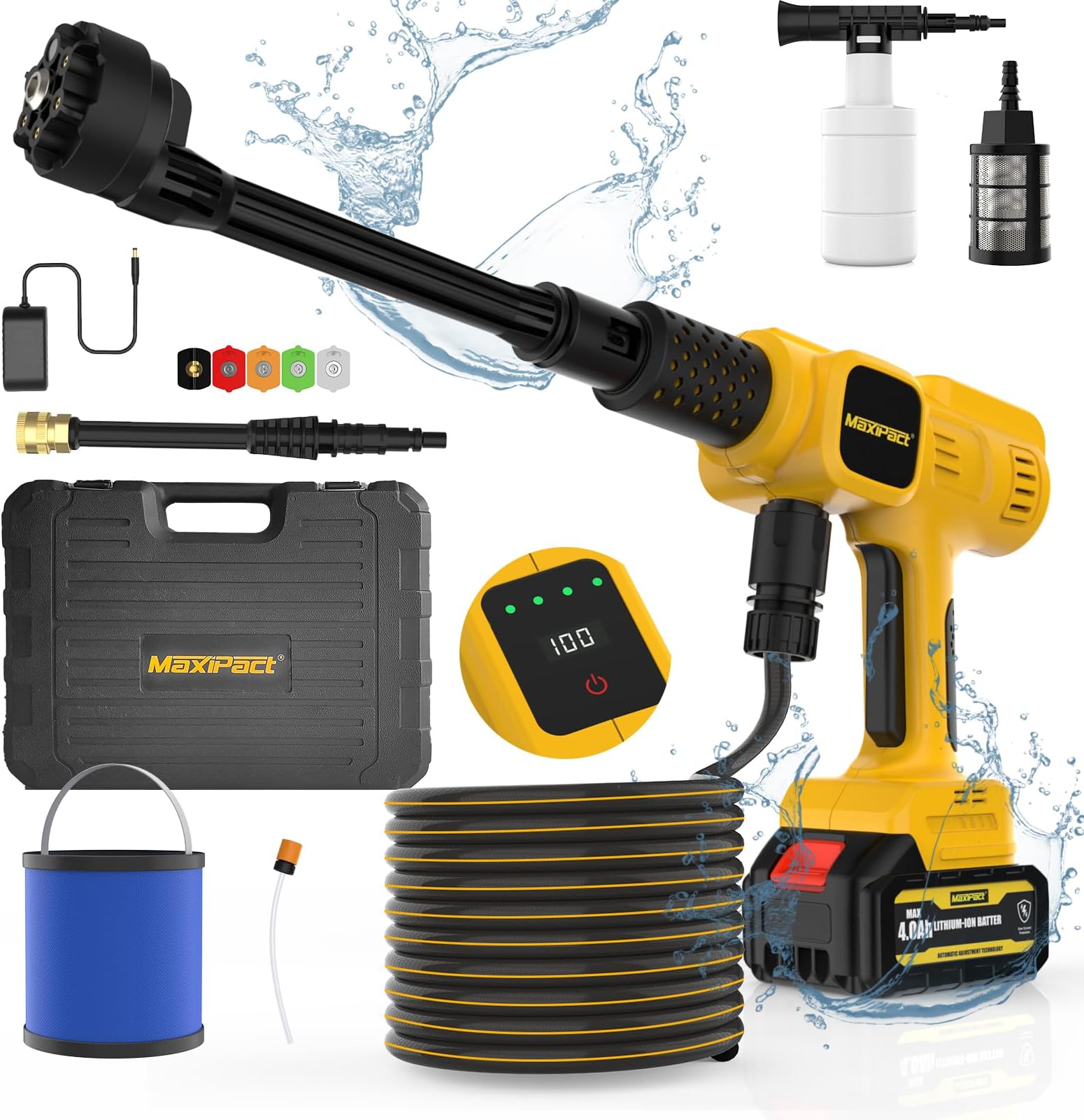 Amazon.com : DEWALT Cordless Pressure Washer, Power Cleaner, 550-PSI, 1 ...