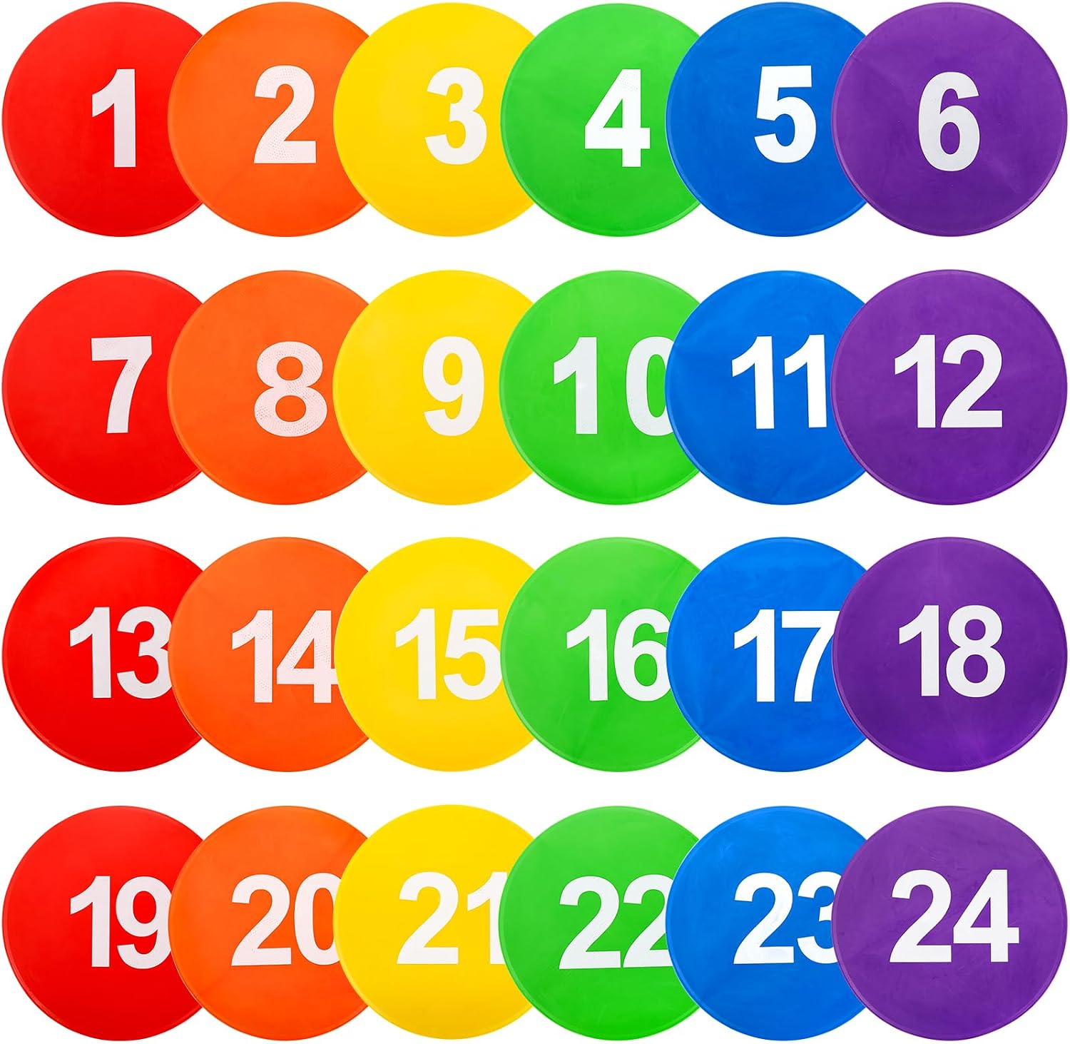 Okllen 24 Pack Poly Vinyl Spot Markers, 9 Inch Floor Dots Non-Slip ...