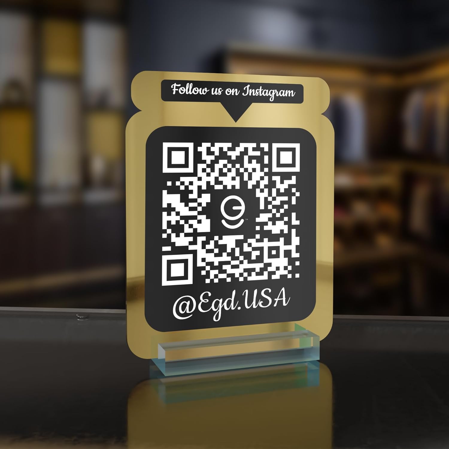 EGD Personalized Acrylic Mirror Social Media QR Code Sign for Business ...