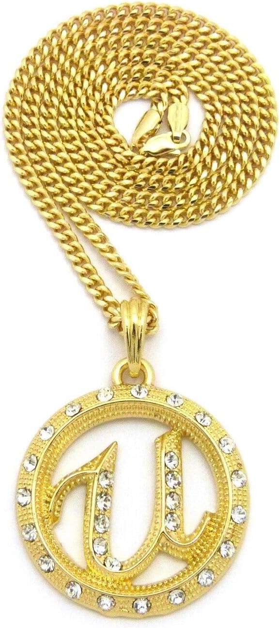 Amazon.com: For USHER PENDANT & 20" 3mm CUBAN CHAIN Model-SRT-146 ...