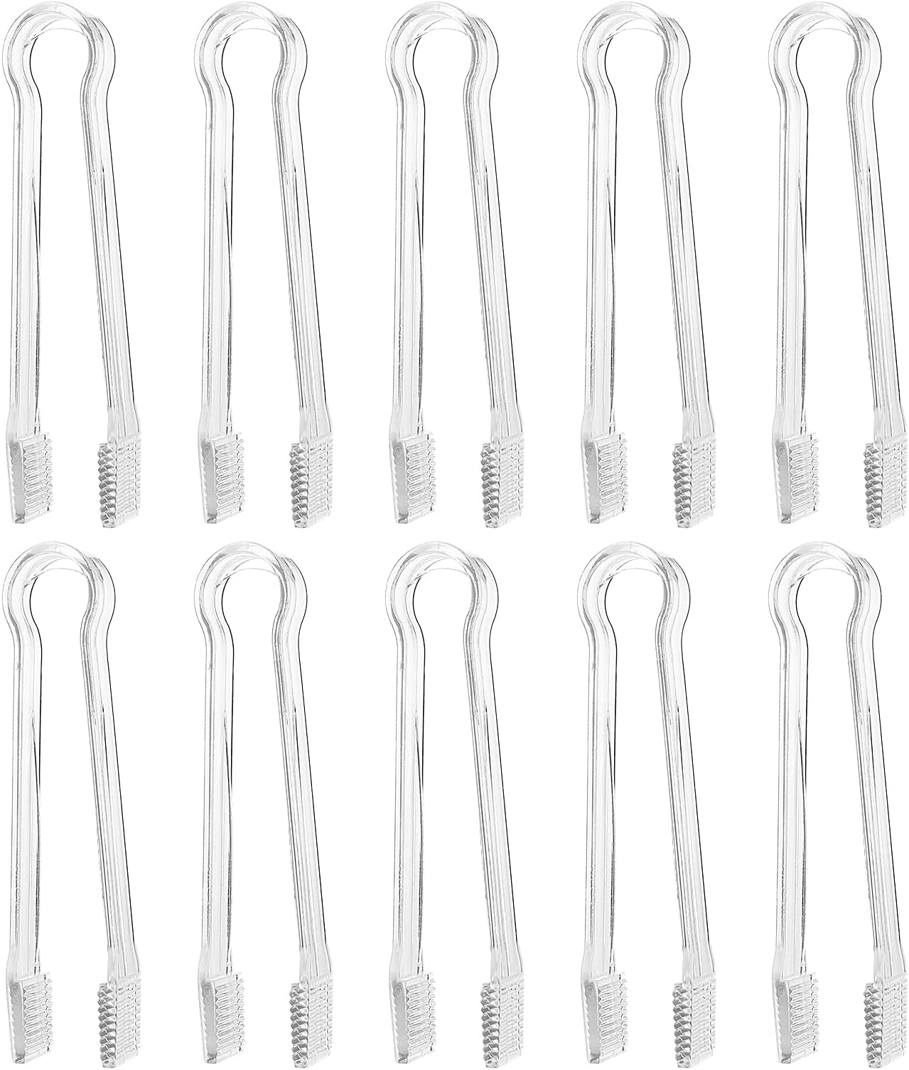 ASTER 10 Pieces Mini Plastic Buffet Serving Tong, Small Buffet Serving ...